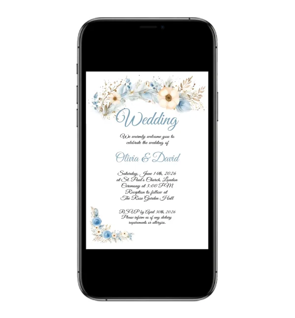 Digital Wedding Card template Floral Celebration - DigiZend